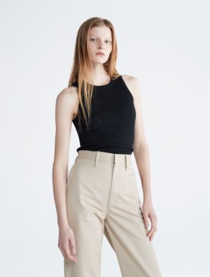 Smooth Cotton Rib Tank Top | Calvin Klein