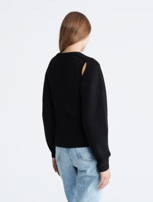 Ribbed Cut Out Sweater | Calvin Klein
