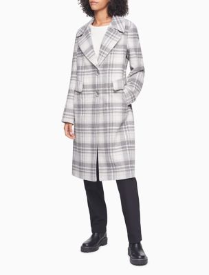 NOTCH PRINT LINING JACKET 在庫有 Plaid Notch Lapel Button Front Coat Calvin Klein® USA - dgb.gov.bf