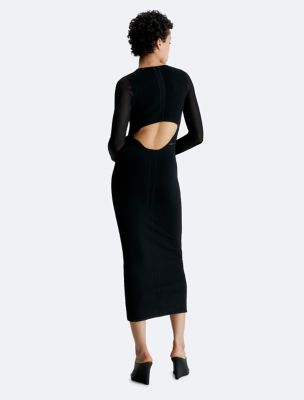 Sheer Cut Out Back Maxi Dress | Calvin Klein