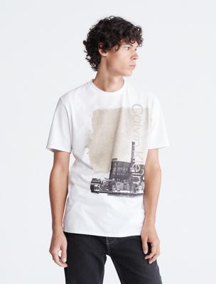 Stencil Logo Cotton Stretch Crewneck T-Shirt | Calvin Klein