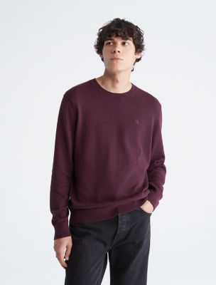 Supima Cotton Solid Monogram Logo Sweater | Calvin Klein