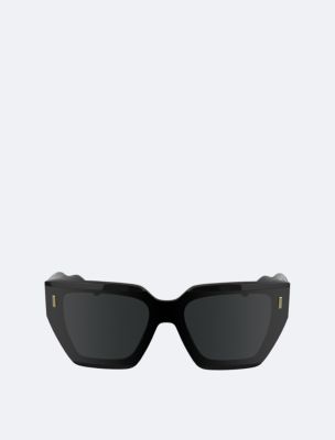 Acetate Avant Garde Angular Modified Rectangle Sunglasses | Calvin Klein