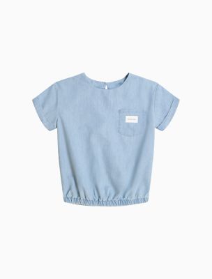 Girls Denim Popover Top | Calvin Klein